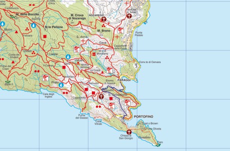 Short trail to the Eremo di Niasca between Paraggi and Portofino.