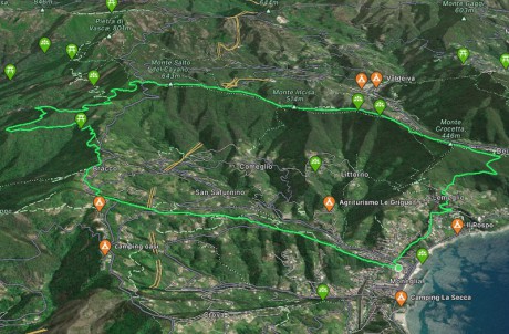 Circular trail around Moneglia