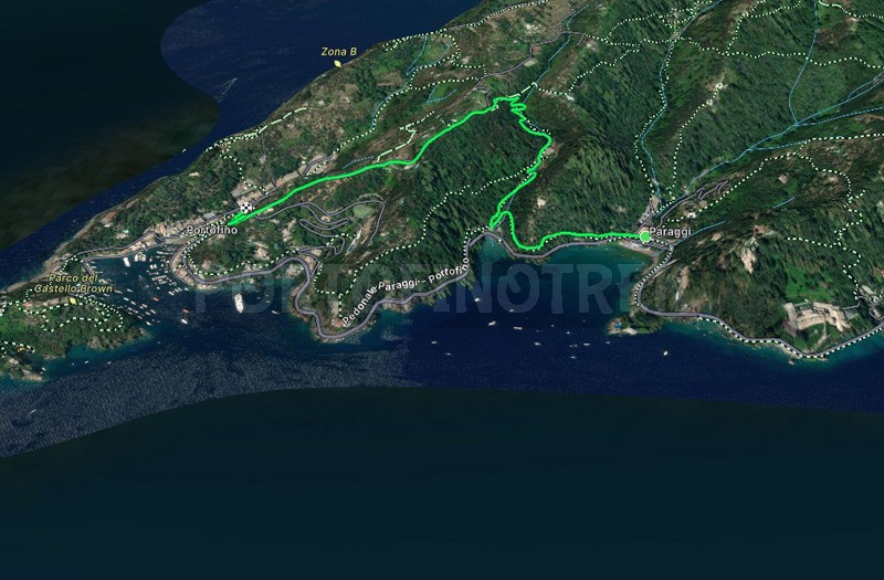 Short trail to the Eremo di Niasca between Paraggi and Portofino.